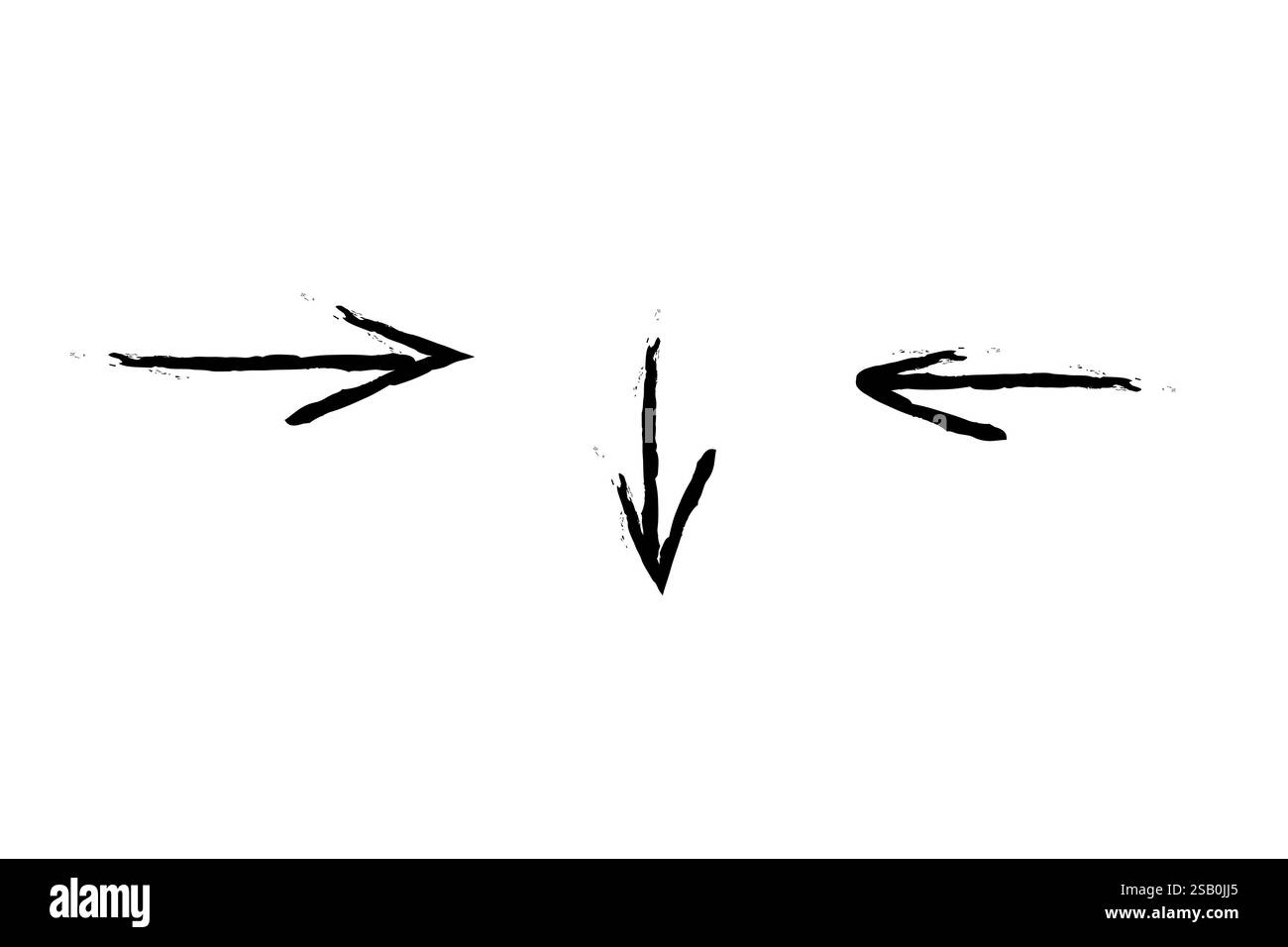 Three hand-drawn arrows pointing in different directions Stock Vector Image & Art - Alamy