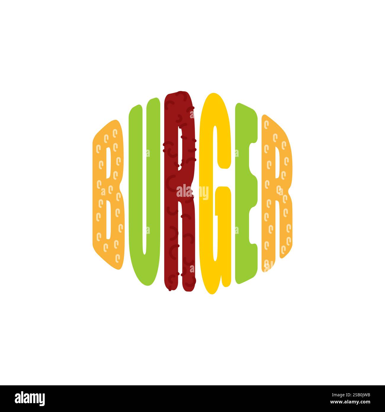 Burger lettering symbol of letters. Hamburger sign. Concept of name for ...