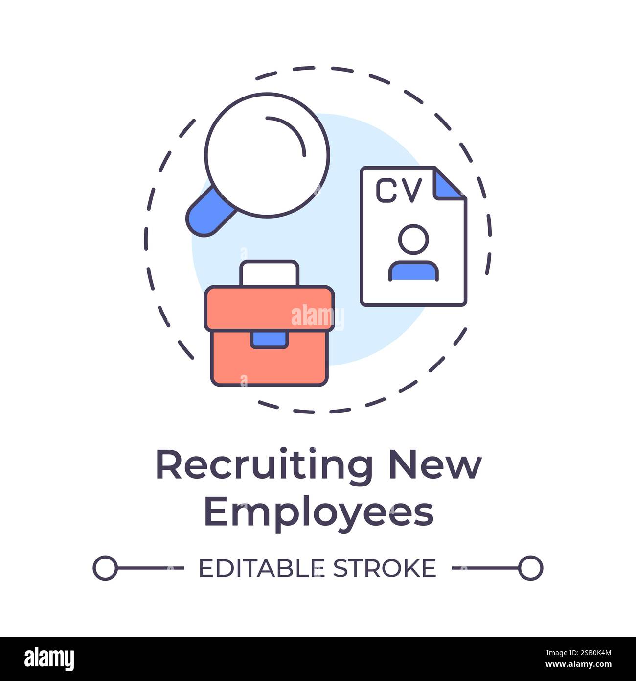 Recruiting new employees multi color concept icon Stock Vector Image ...