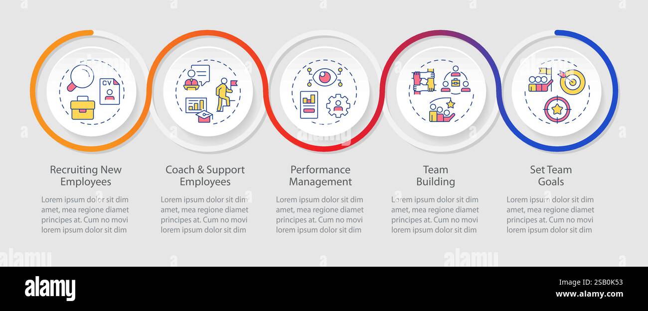 Line manager responsibilities infographic circles flowchart Stock Vector Image & Art - Alamy