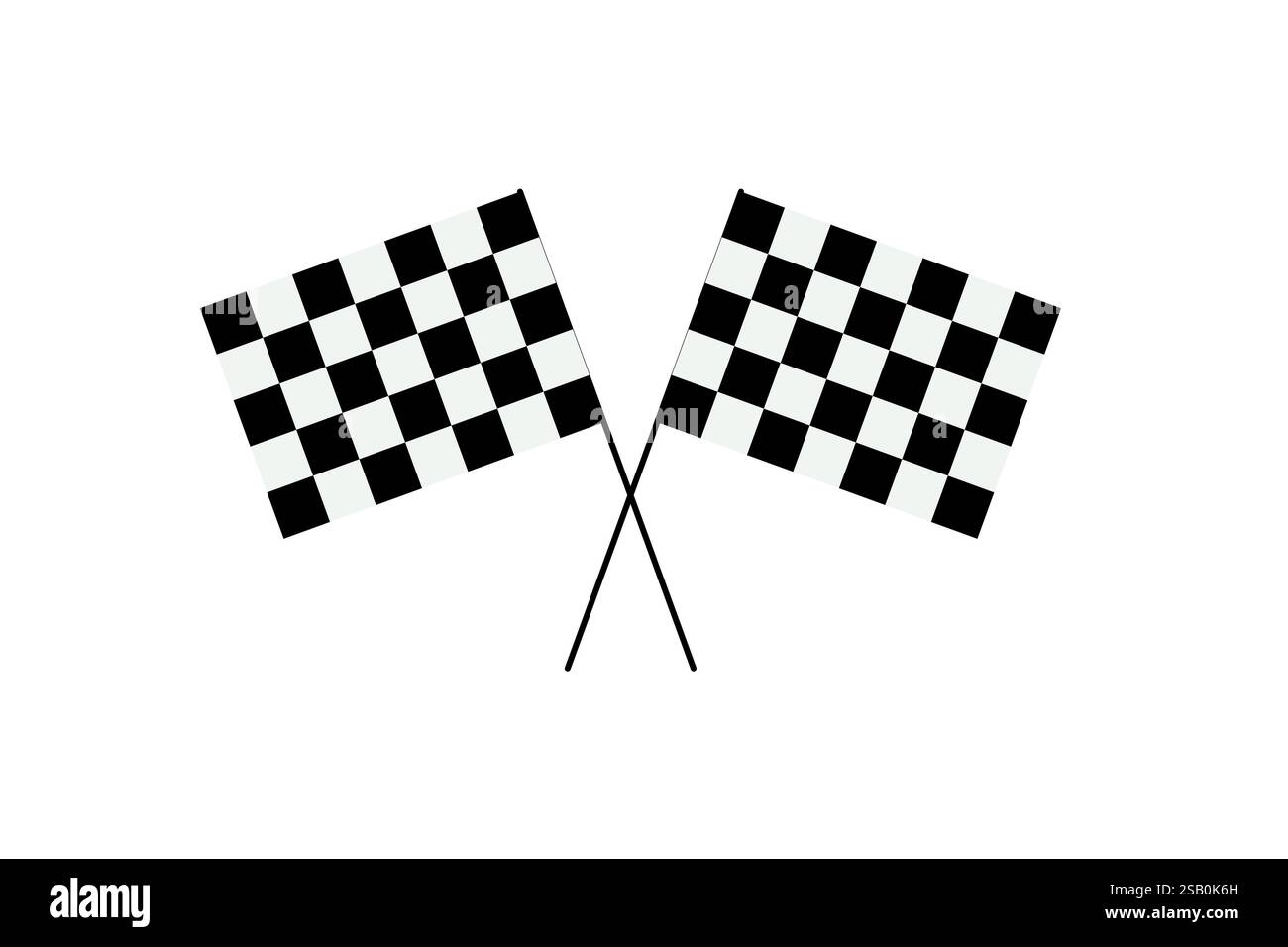 Two black and white checkered flags crossed in the center, symbolizing ...