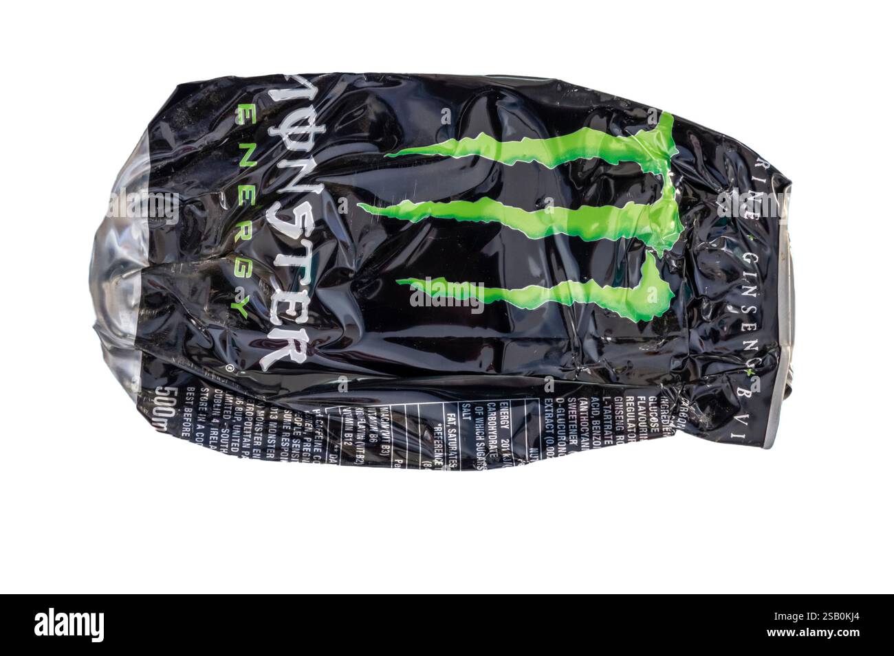 Crushed can of Monster energy drink Stock Photo - Alamy