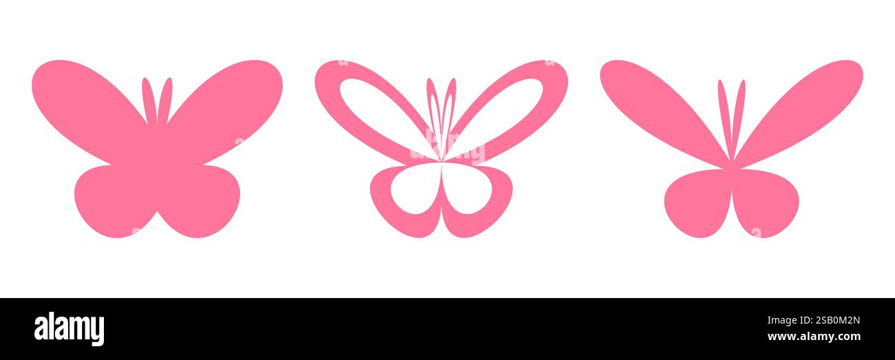 Flat Butterfly Shape Illustration Element Set Stock Vector Image & Art ...