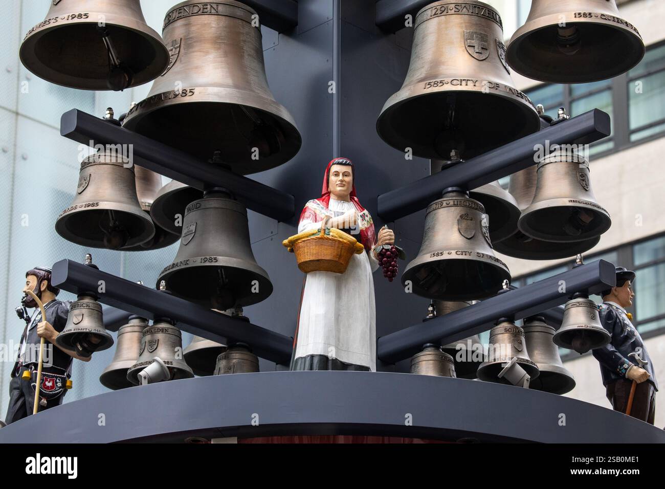 London, UK - July 1st 2024: Detail of the Swiss Glockenspiel, or also ...