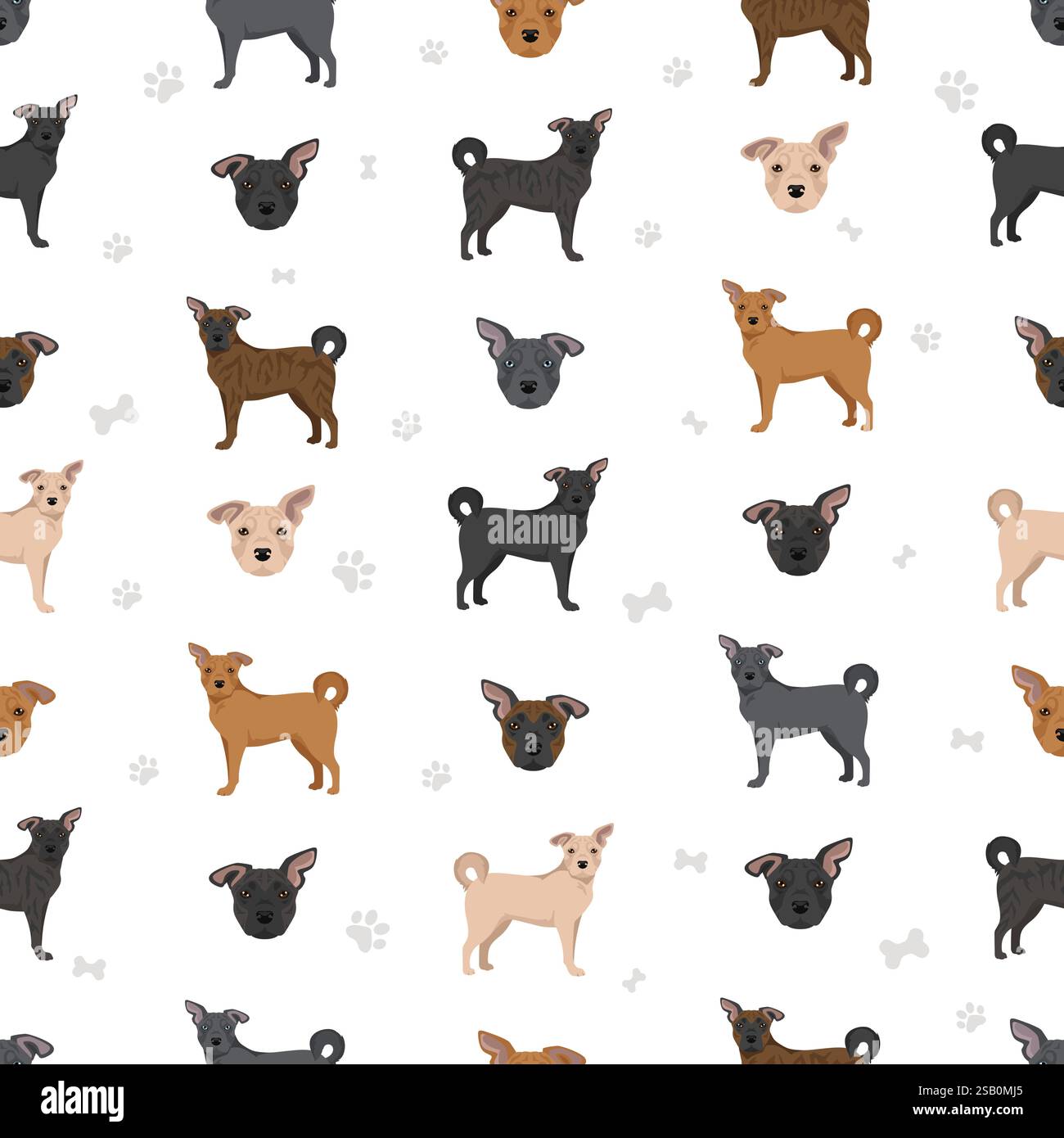 Frenchie Labrador seamless pattern. French Bulldog - Labrador Retriever ...