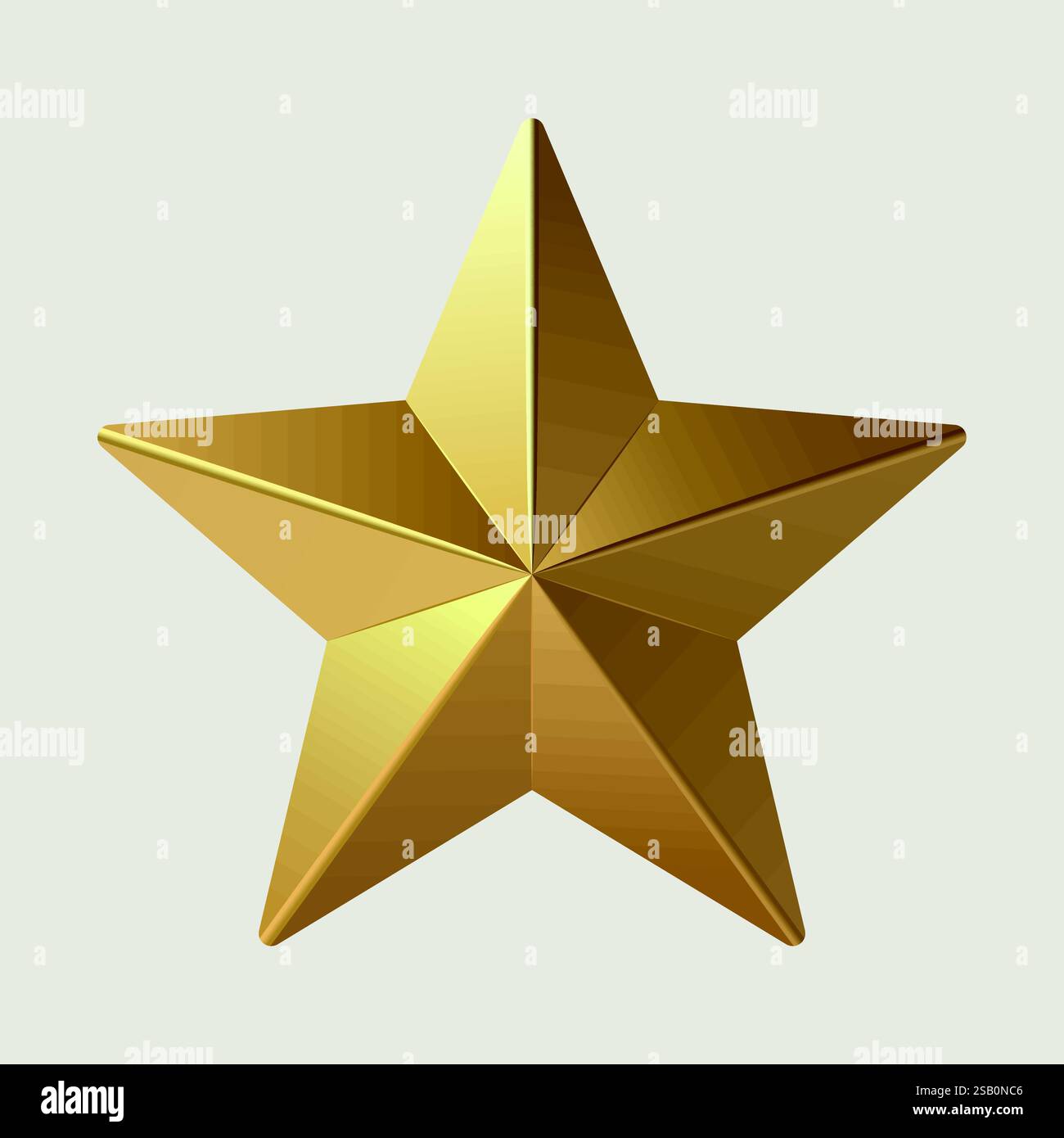 Elegant gold geometric star with sharp edges and a soft shadow on a ...
