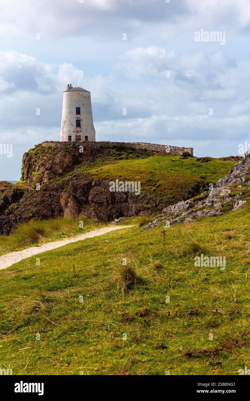 Twr Mawr lighthouse constructed in 1845 on the island of Ynys Llanddwyn ...