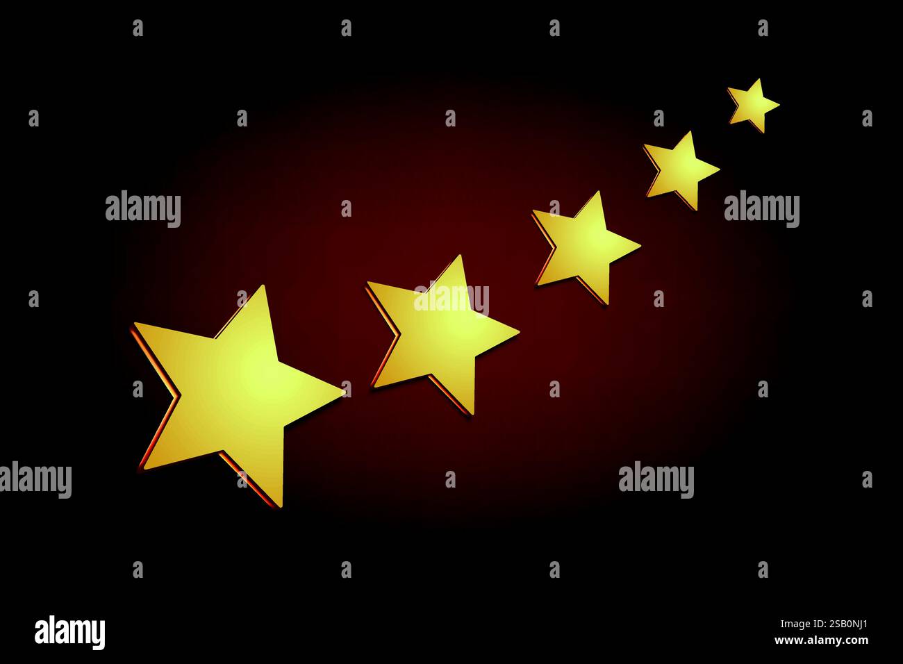 Golden stars aligned diagonally on a smooth brown gradient, symbolizing ...