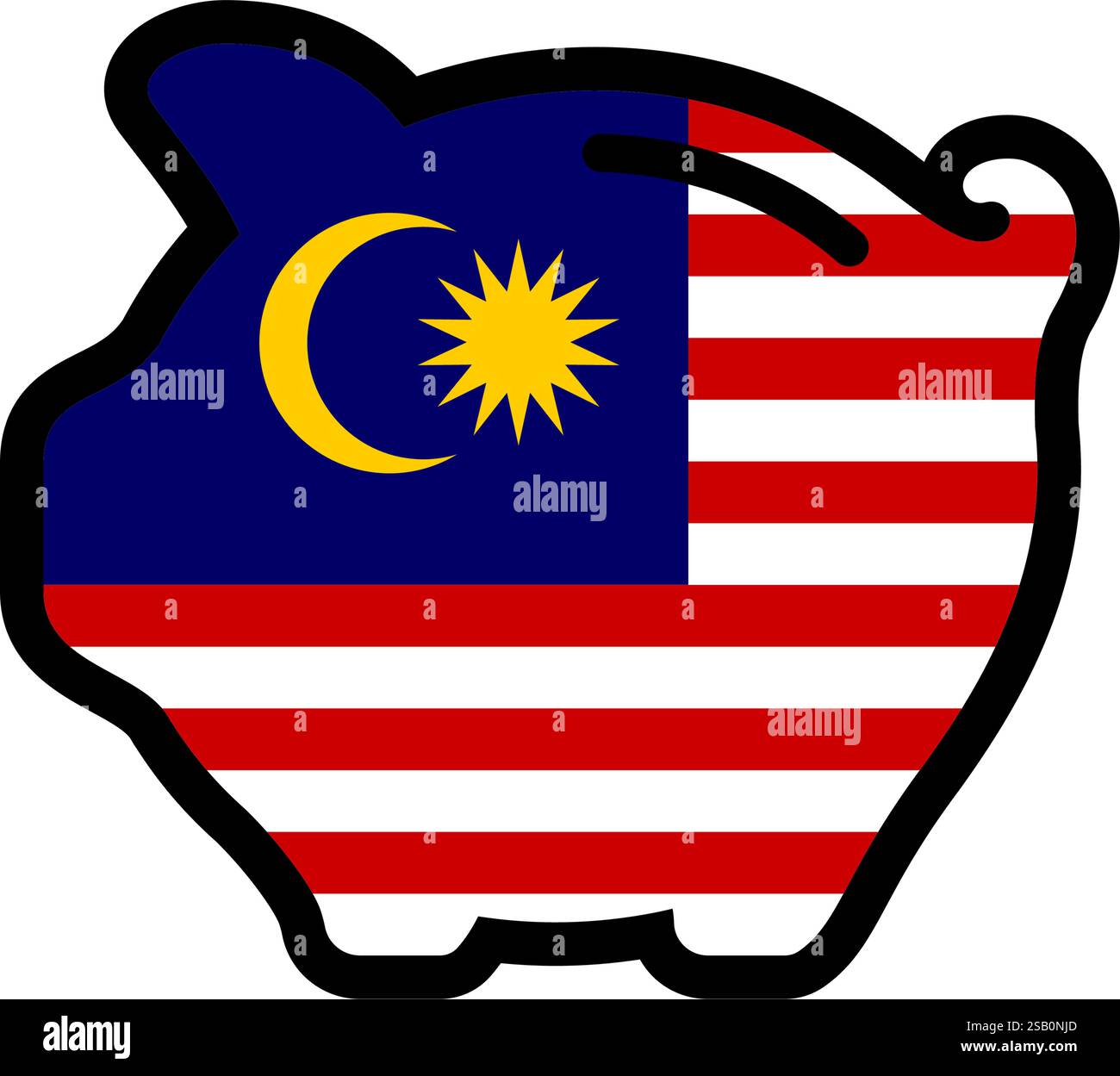 Flag of Malaysia, piggy bank icon, vector symbol Stock Vector Image ...