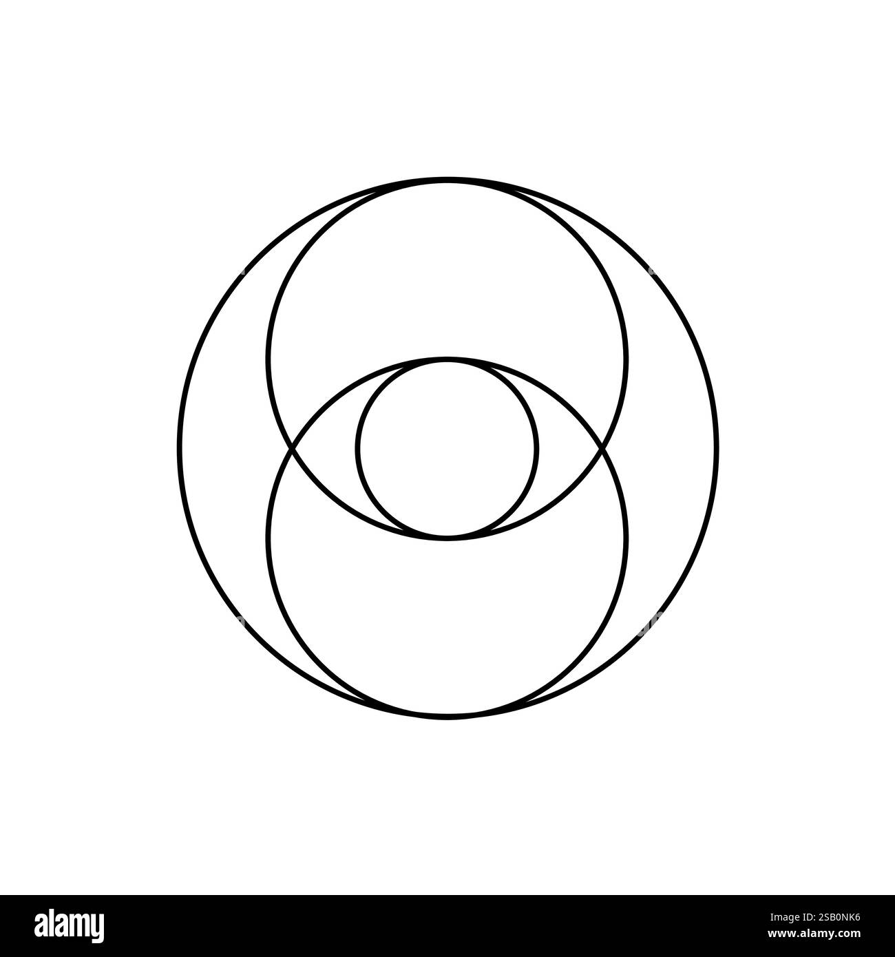 Black outlined Vesica Piscis symbol featuring two overlapping circles ...