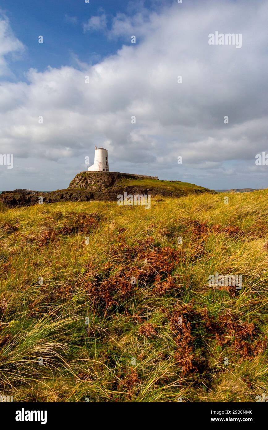 Twr Mawr lighthouse constructed in 1845 on the island of Ynys Llanddwyn ...