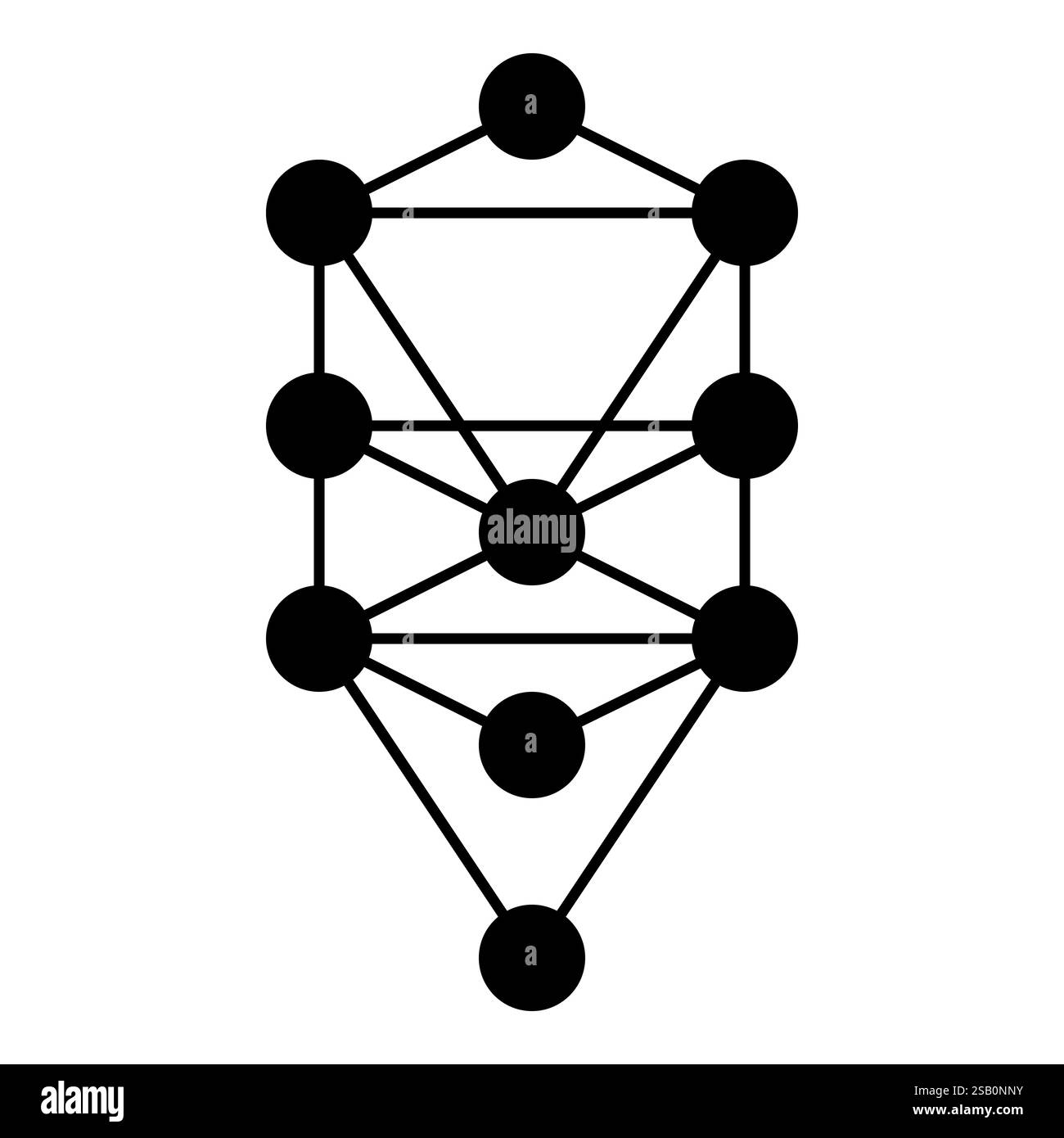 Tree of Life symbol featuring interconnected spheres and lines on a ...