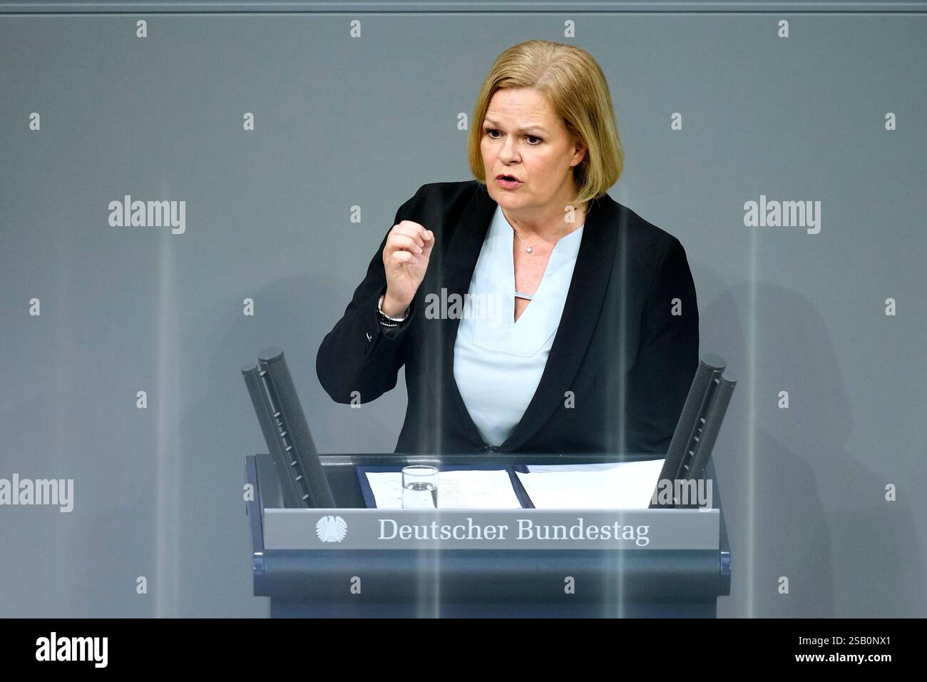 German Interior Minister Nancy Faeser, speaks during a session of the ...