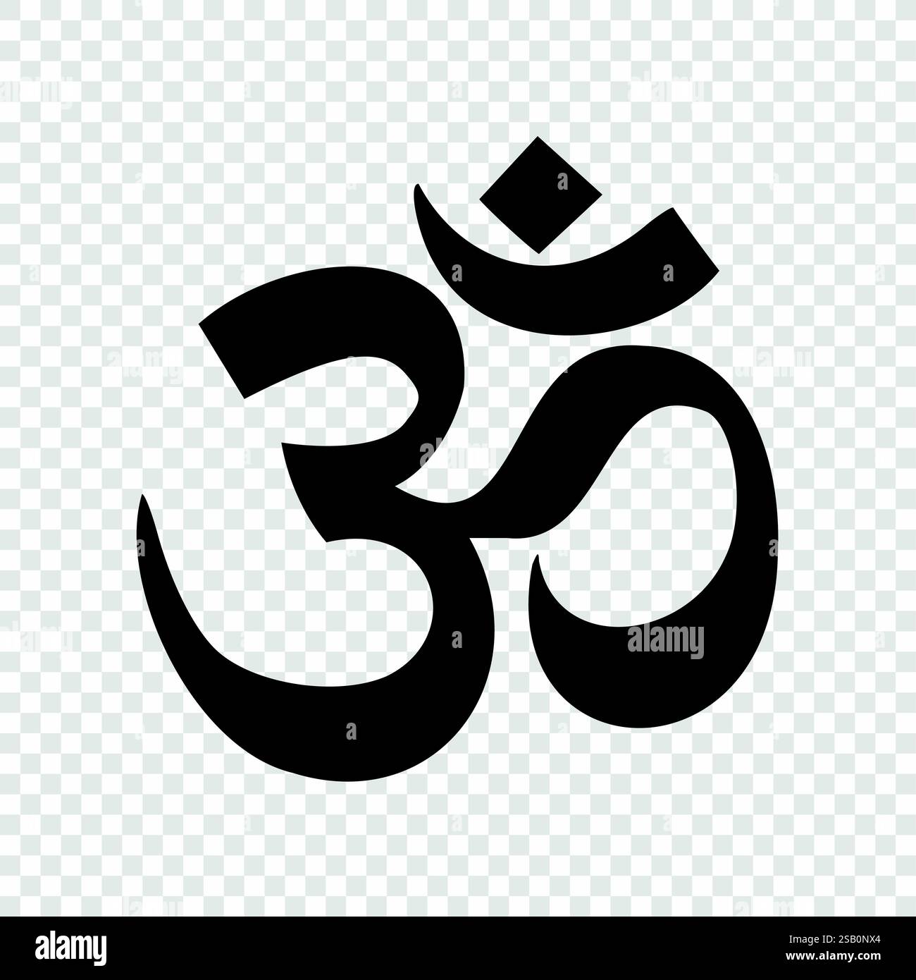 Bold black Om Aum symbol representing spirituality and cosmic sound on ...