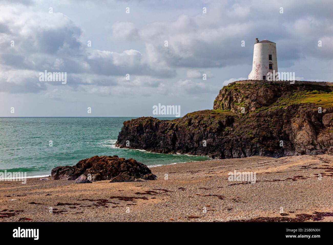 Twr Mawr lighthouse constructed in 1845 on the island of Ynys Llanddwyn ...