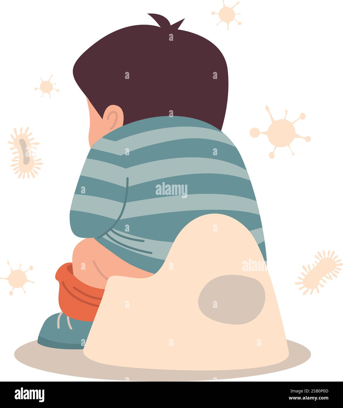 Diseases that spread in kindergartens. Boy in daycare suffering from ...