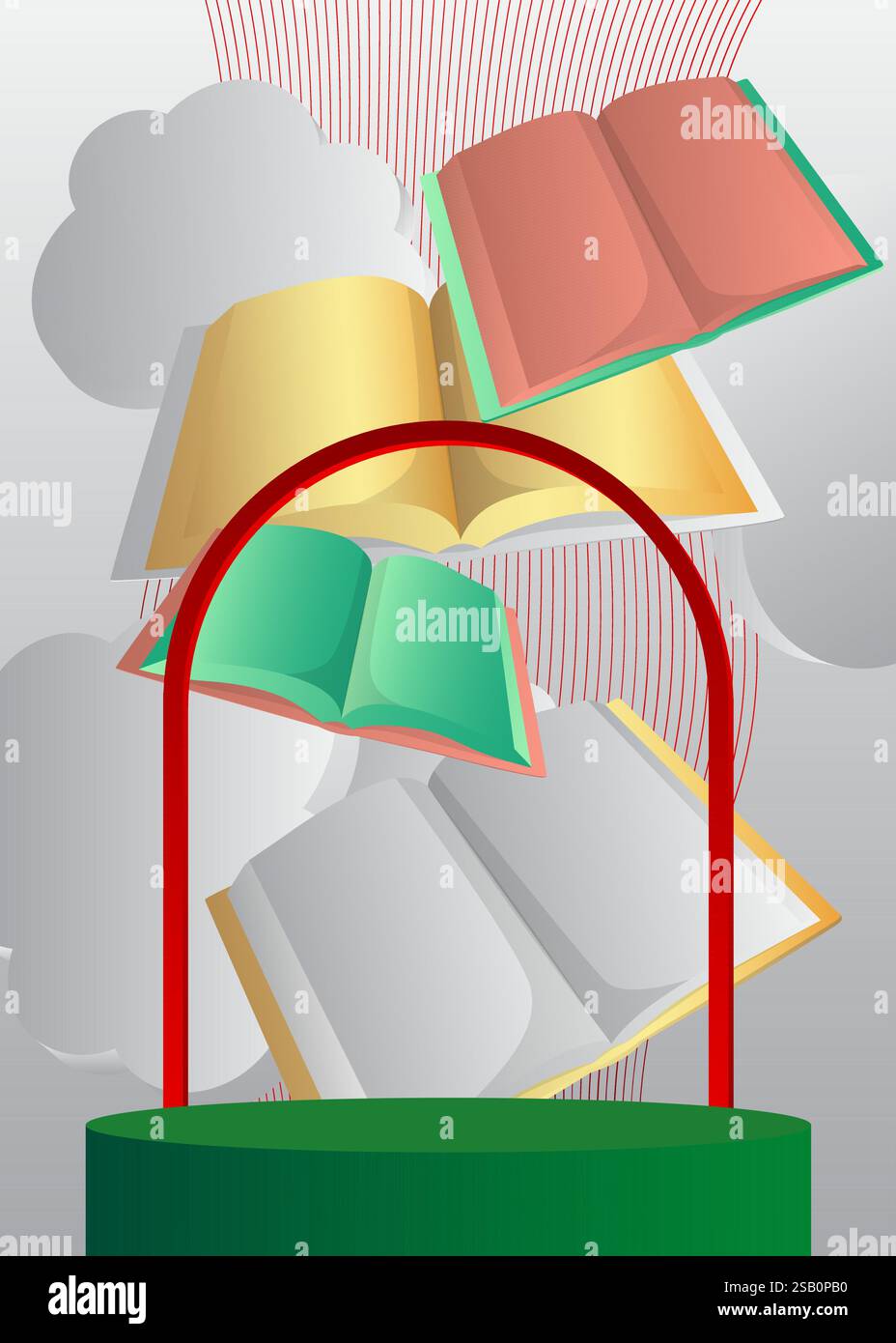 Mockup product display with Book. Vector cylinder pedestal podium ...