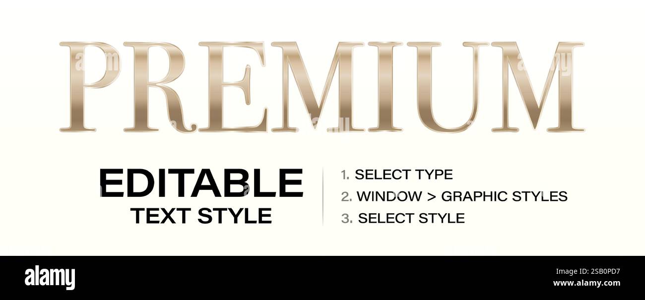 Premium graphic style template, golden editable text effect ...