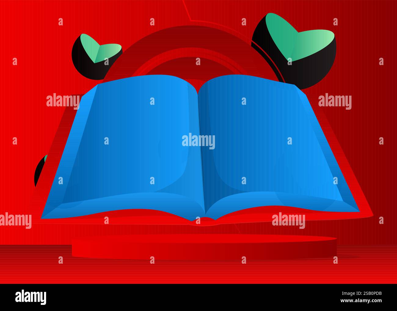 Mockup product display with Book. Vector cylinder pedestal podium ...