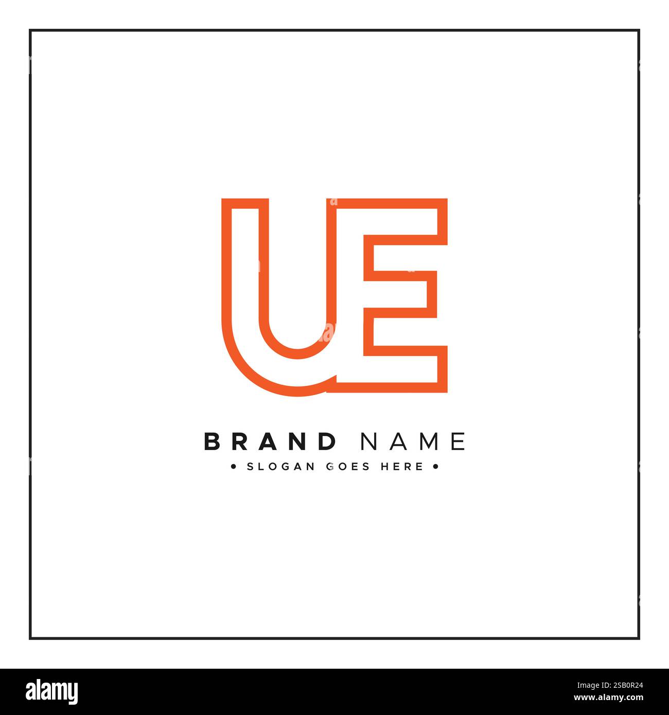 Creative Logo for Initials UE in Monogram Style - Vector Template for ...