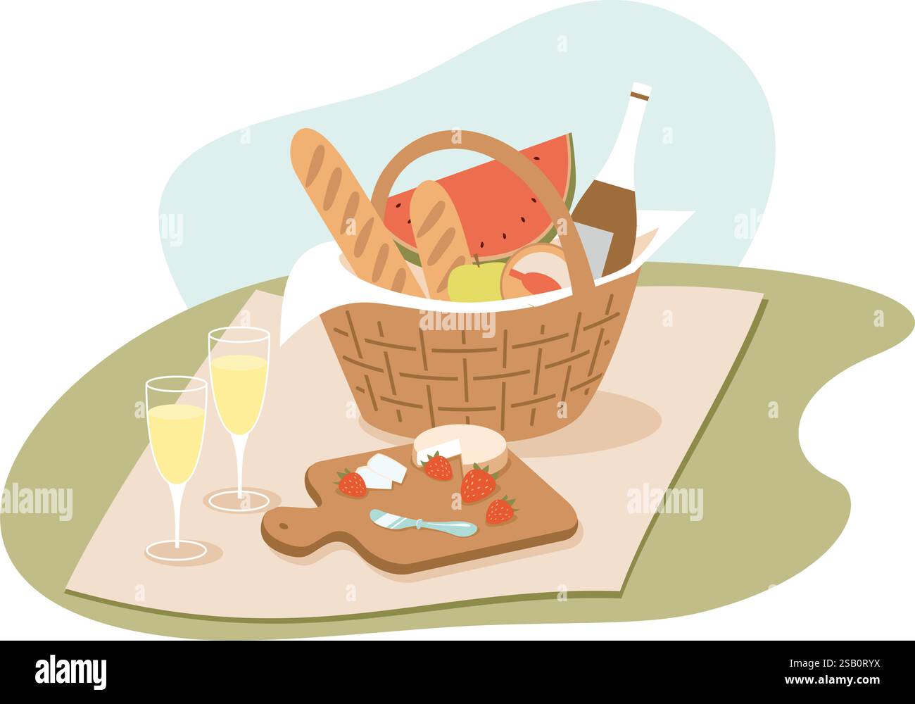Bread basket on dinner Stock Vector Images - Alamy