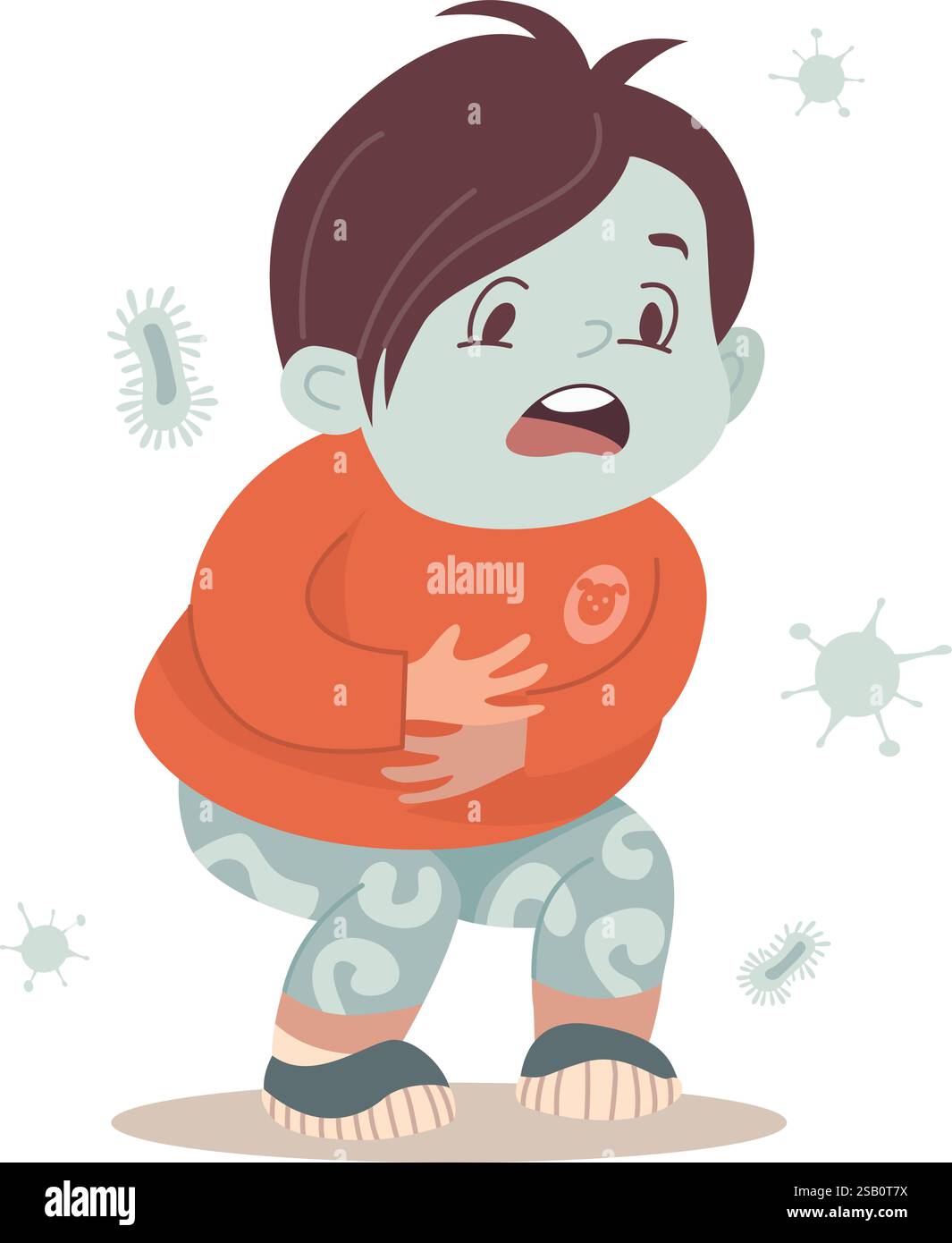 Diseases that spread in kindergartens. Boy in daycare suffering from ...