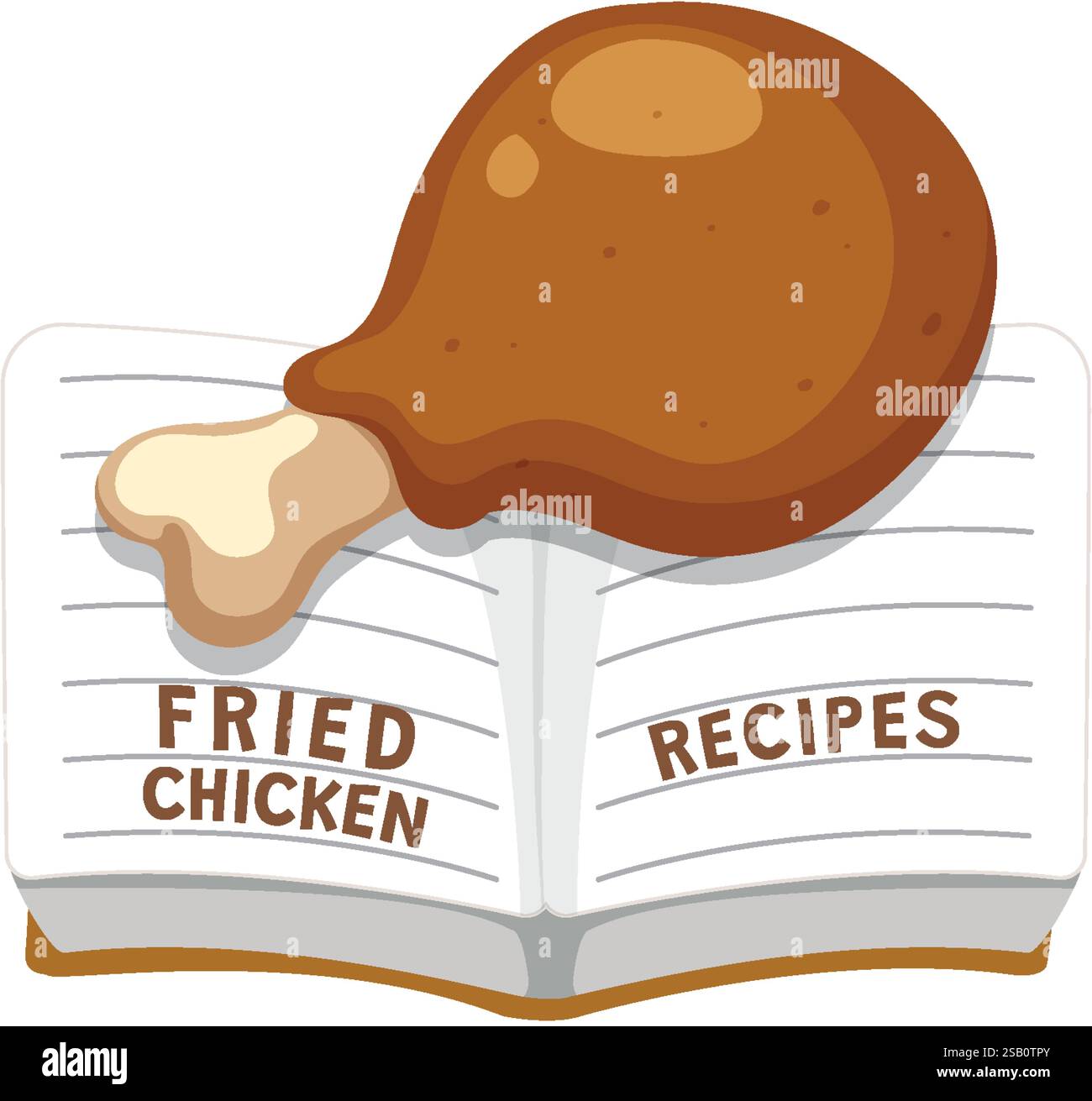Open book with fried chicken drumstick illustration Stock Vector Image ...