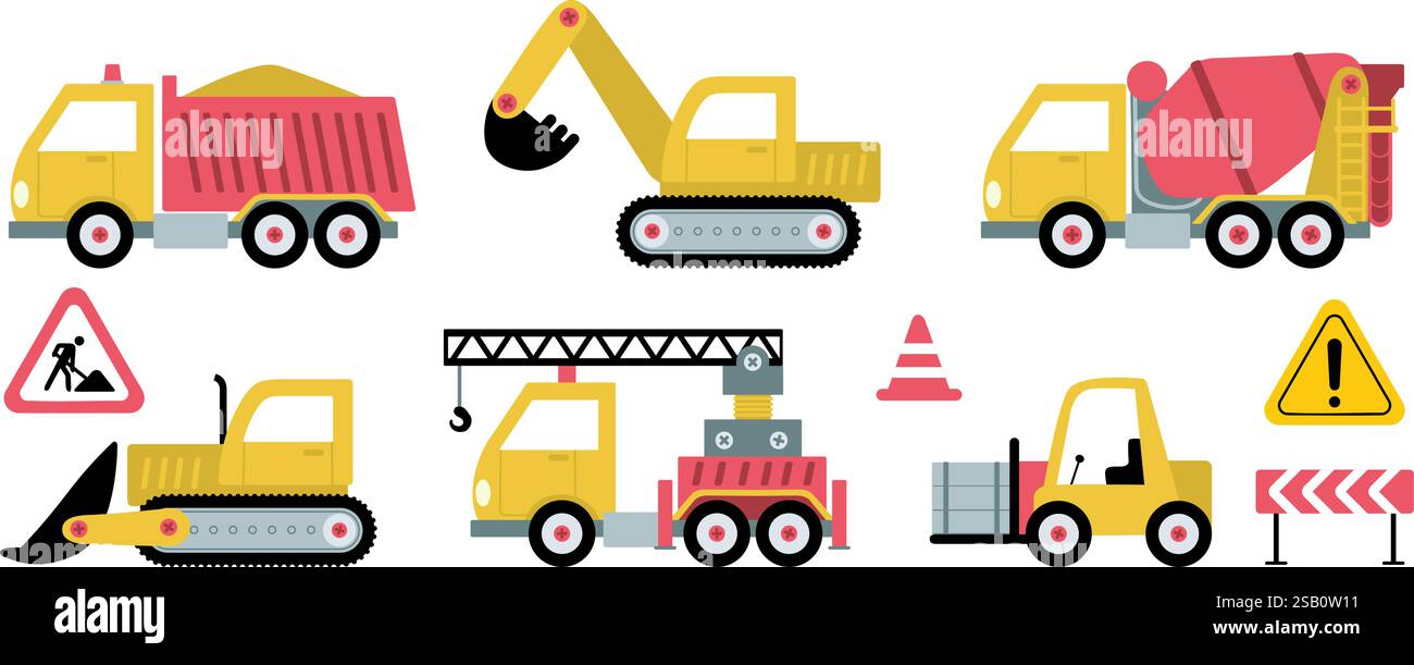set of construction equipment. Special machines for the construction ...