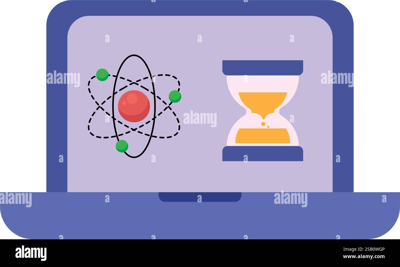 Quantum computing time optimization futuristic technology illustration ...