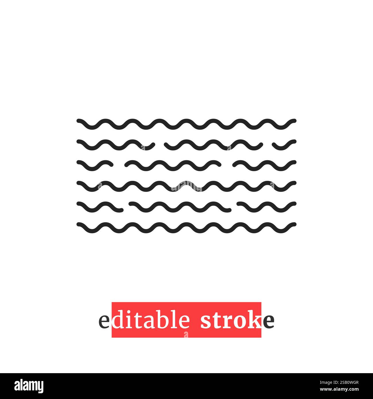 minimal editable stroke wavy water icon Stock Vector Image & Art - Alamy