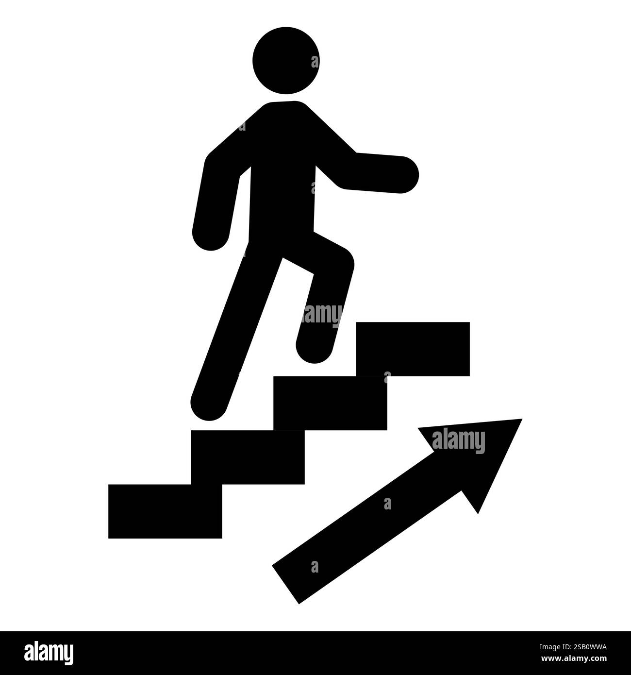 Stairs up arrow graph sign icon. Flat web walk step design vector ...