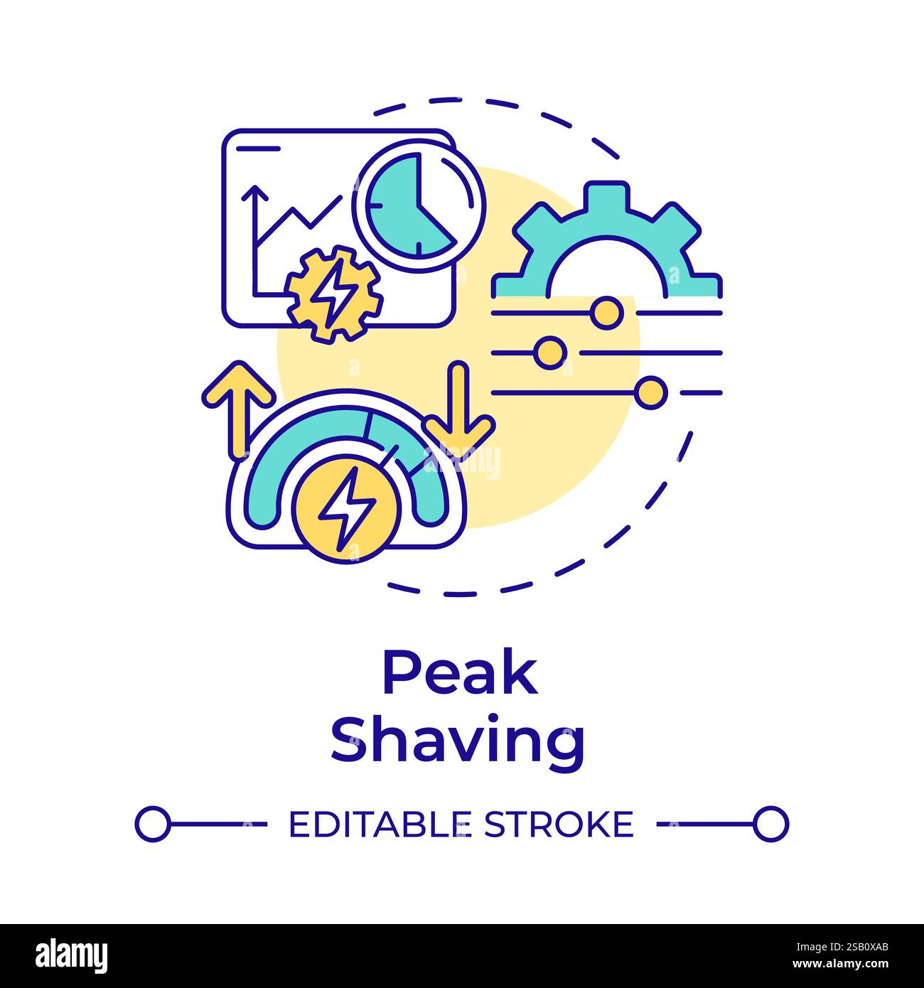 Peak shaving multi color concept icon Stock Vector Image & Art - Alamy