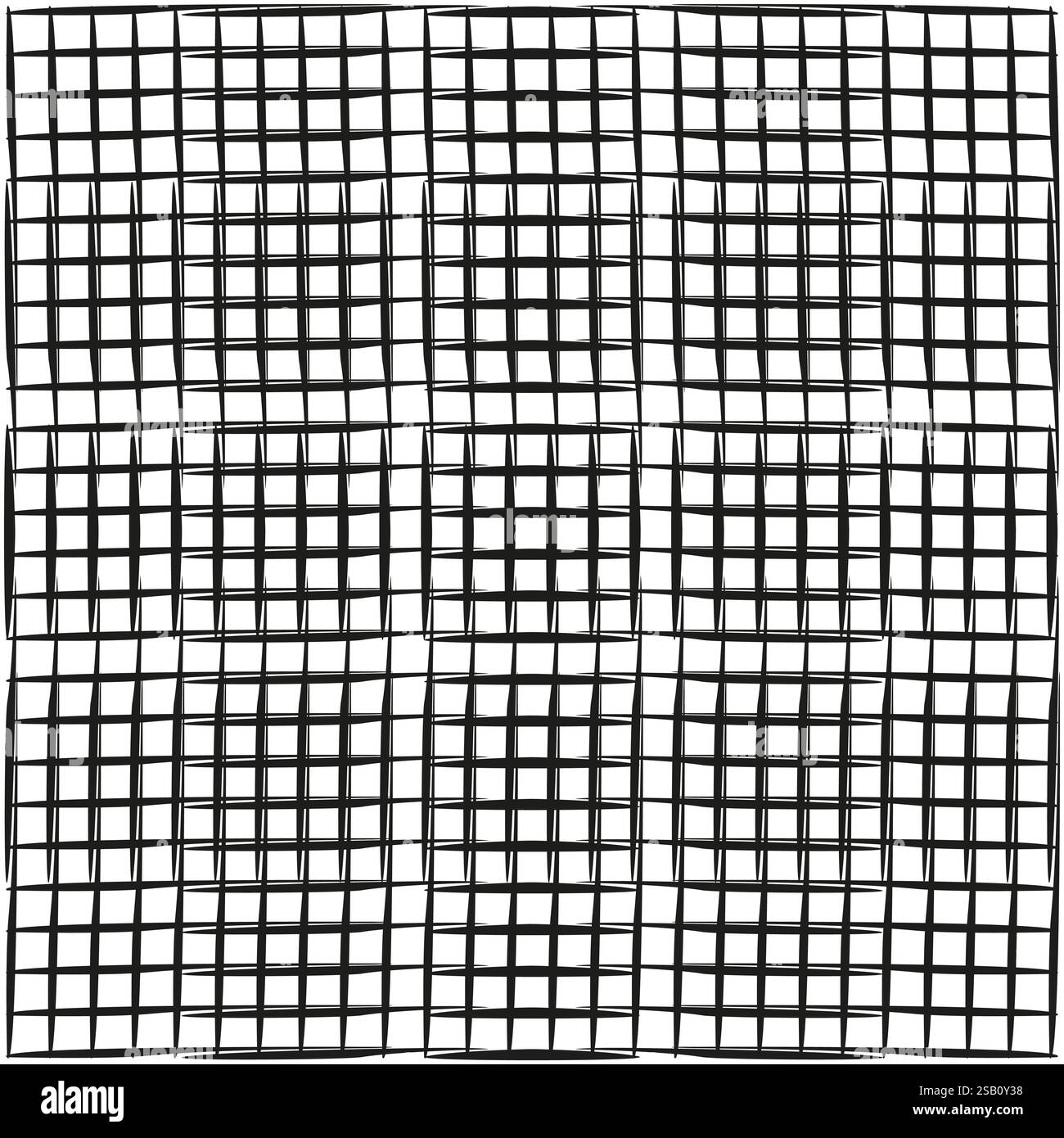 Distorted grid pattern. Abstract geometric design. Dynamic black shapes ...