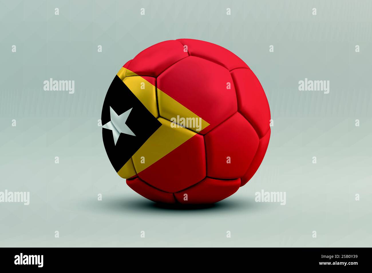 East Timor soccer ball featuring the national flag design on a gray ...
