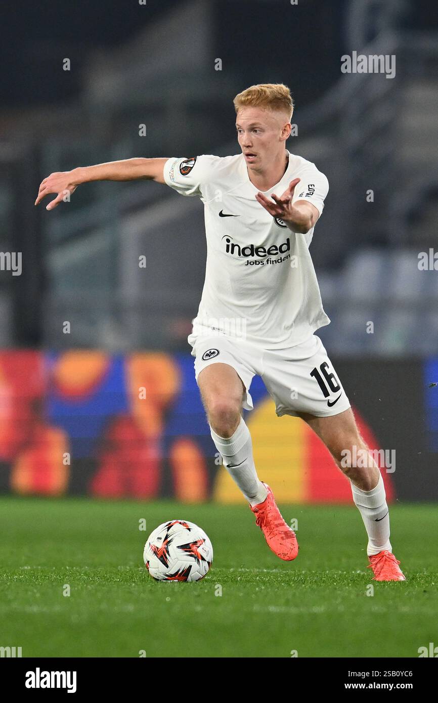 Rome, Italy. 30th Jan, 2025. Hugo Larsson of Eintracht Frankfurt seen ...