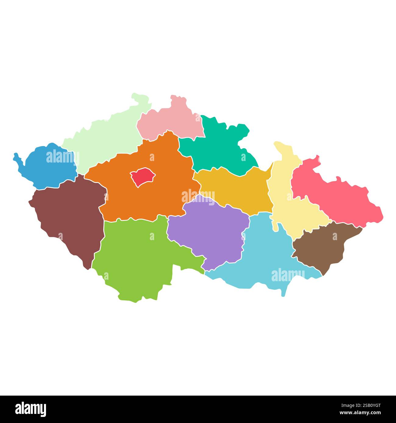Region of Czech republic map, travel web flat concept icon vector ...