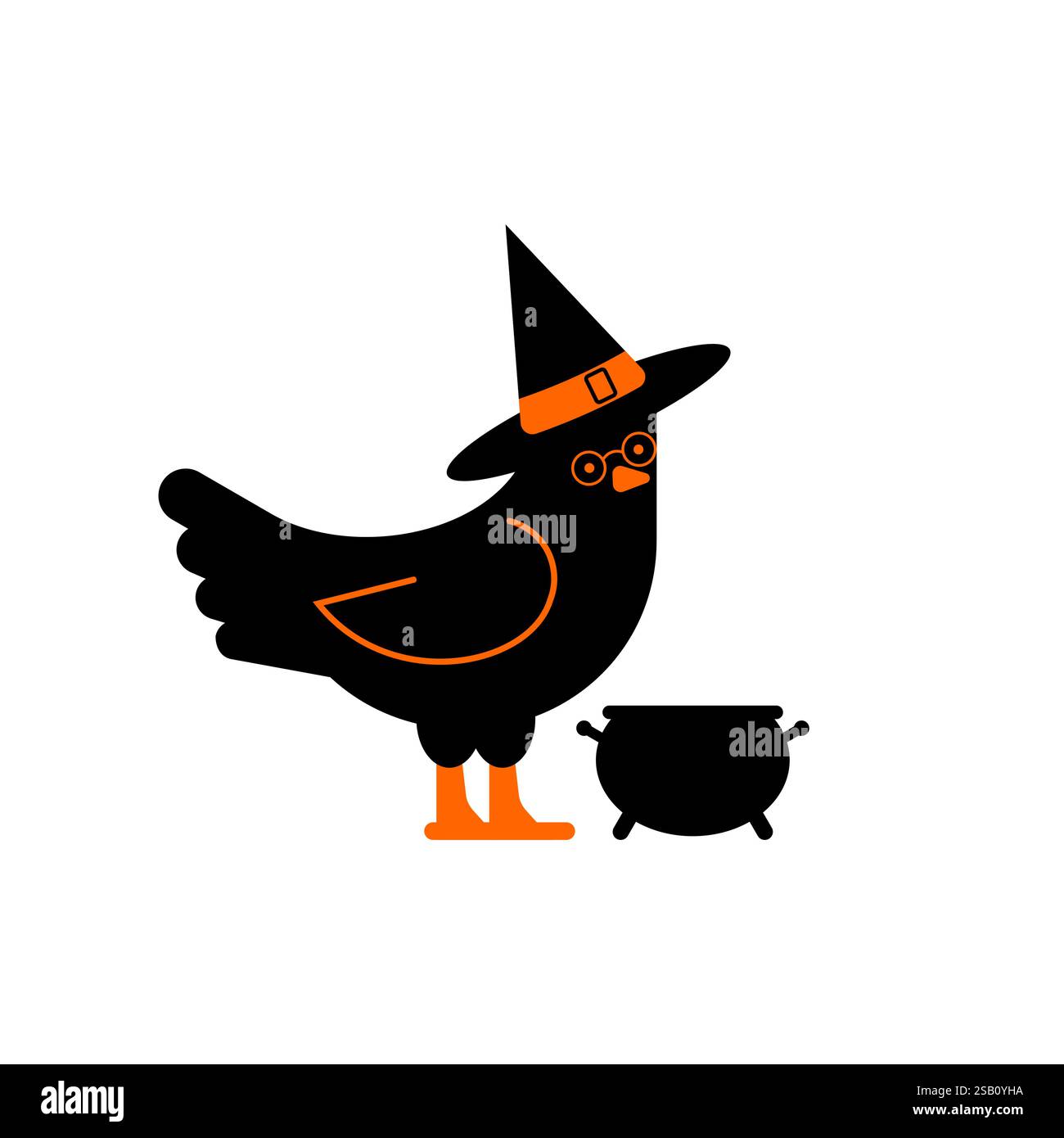 Black Chicken witch in hat. Magic rooster Stock Vector Image & Art - Alamy