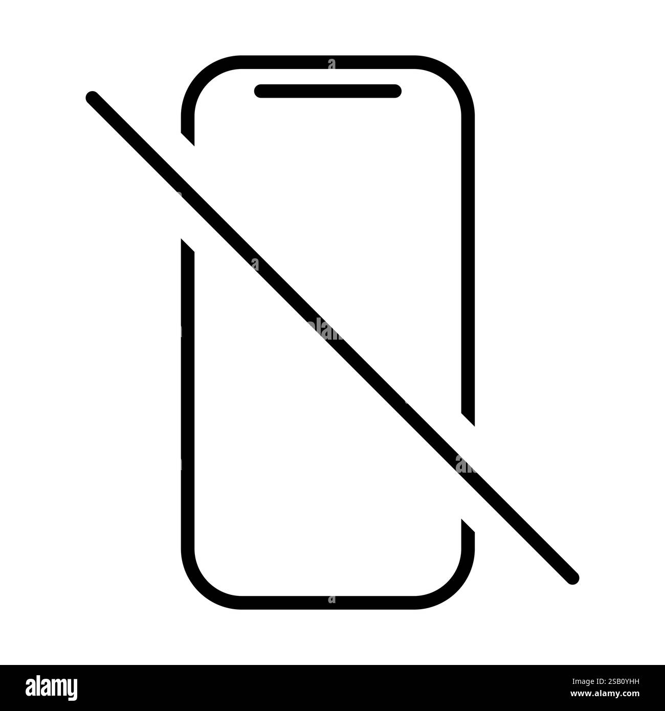 Mobile forbidden icon, no use phone sign, ban smartphone label vector ...