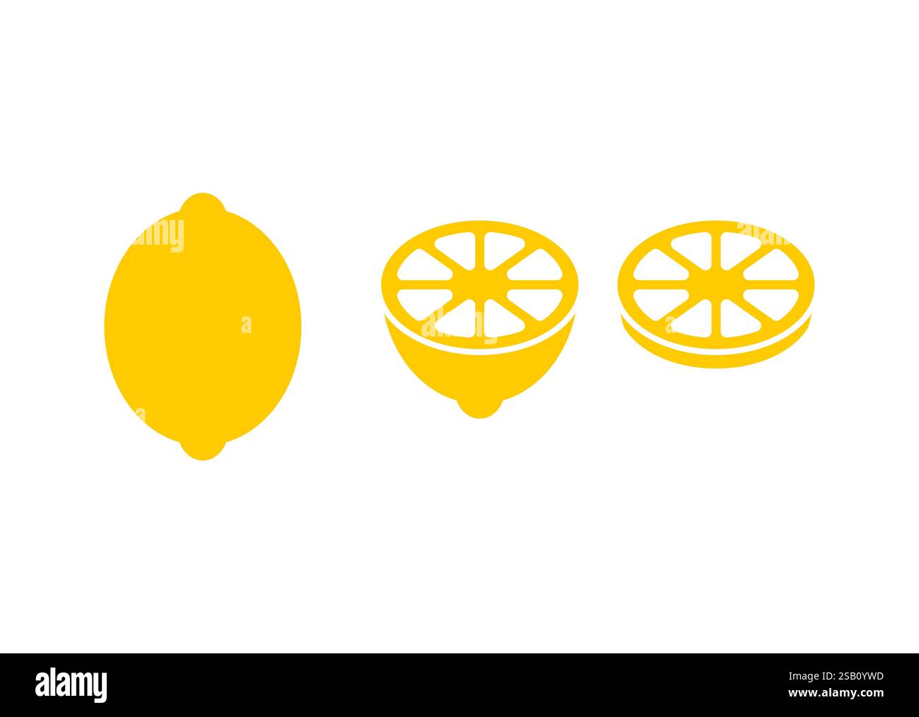 Lemon half color line Cut Out Stock Images & Pictures - Alamy