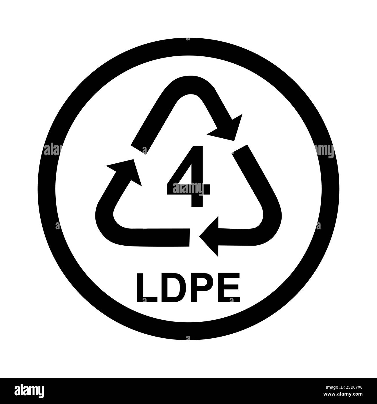 Plastic symbol, ecology recycling sign isolated on white background ...