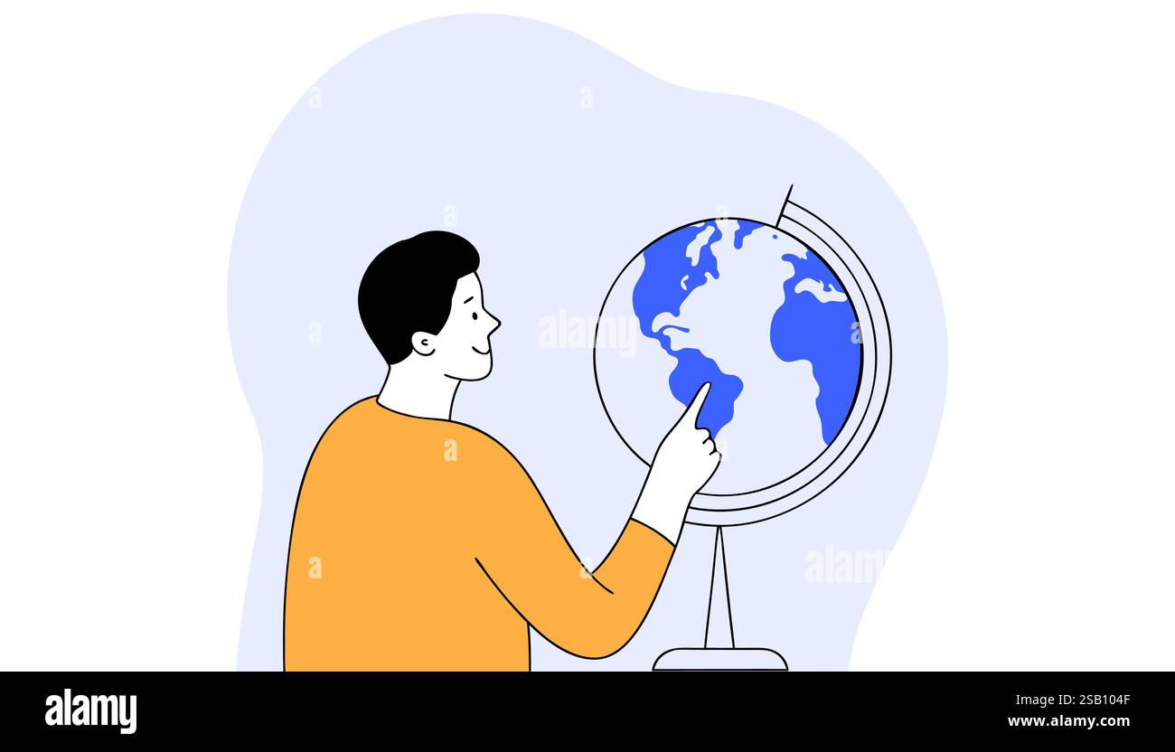 Geographer looking at map Stock Vector Images - Alamy