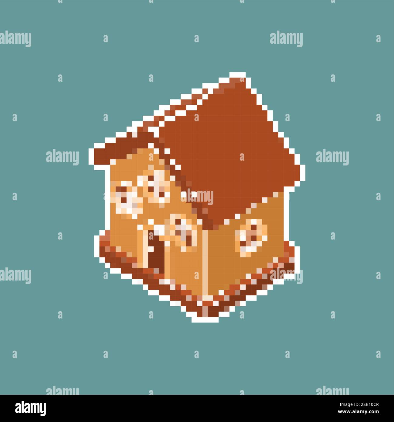Gingerbread House pixel art. 8 bit Cookie House. pixelated Edible ...