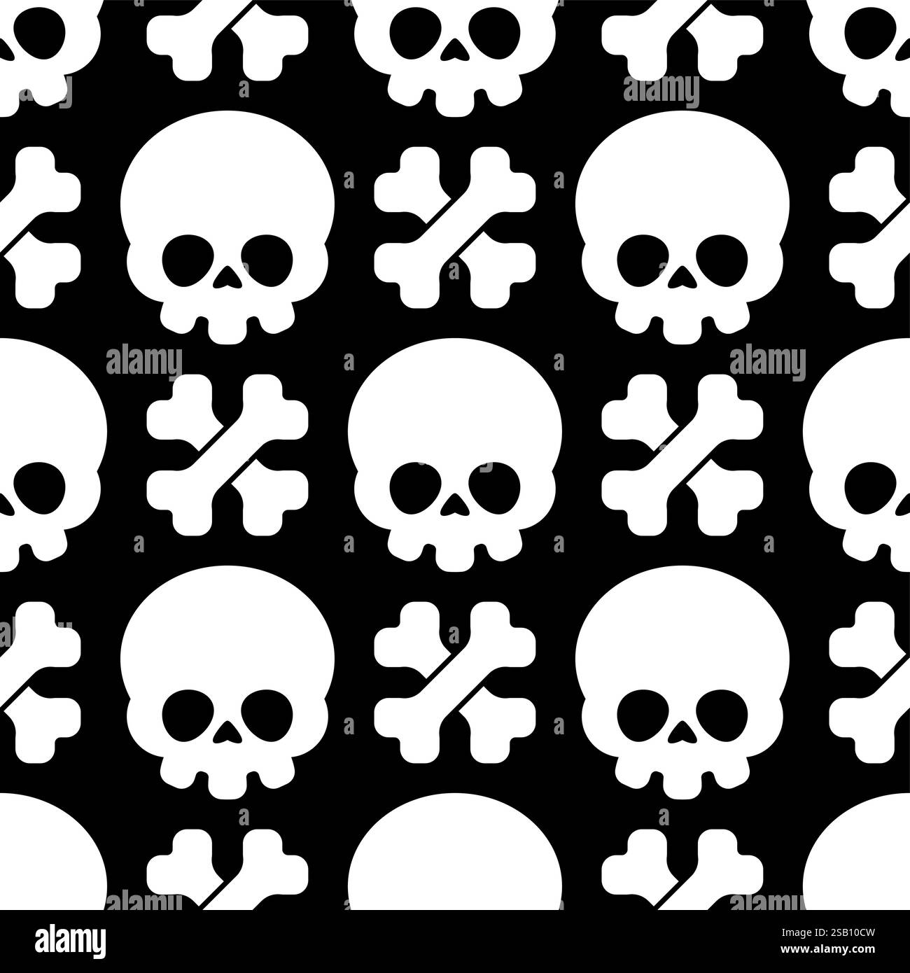 Cute Skull Cartoon pattern seamless. Kawaii Skeleton Head background ...