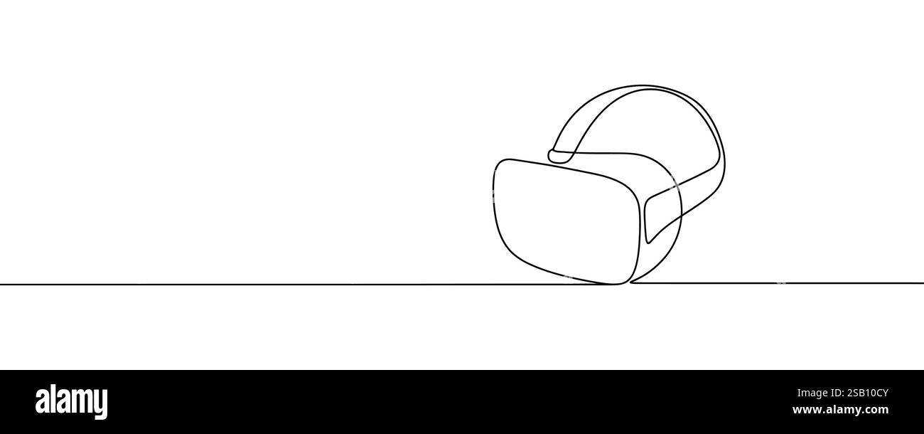 One continuous line drawing of glasses of virtual reality. Virtual game ...