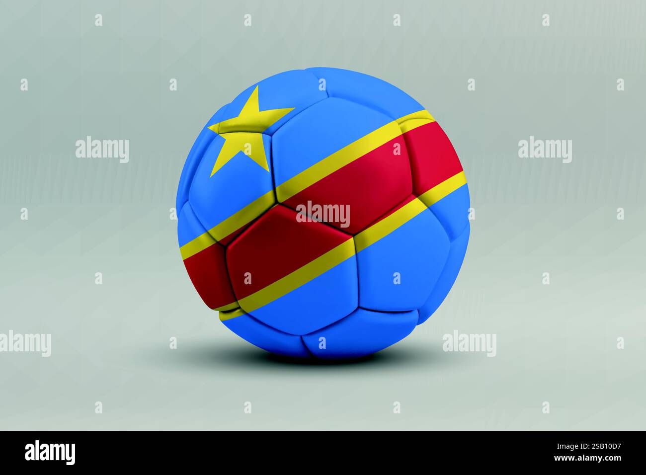 DR Congo soccer ball featuring the national flag design on a gray ...