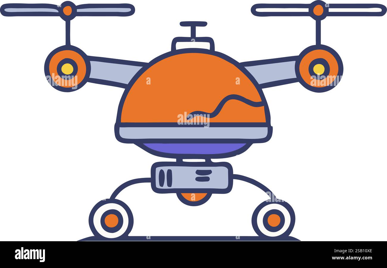 Futuristic space drone exploration illustration Stock Vector Image ...