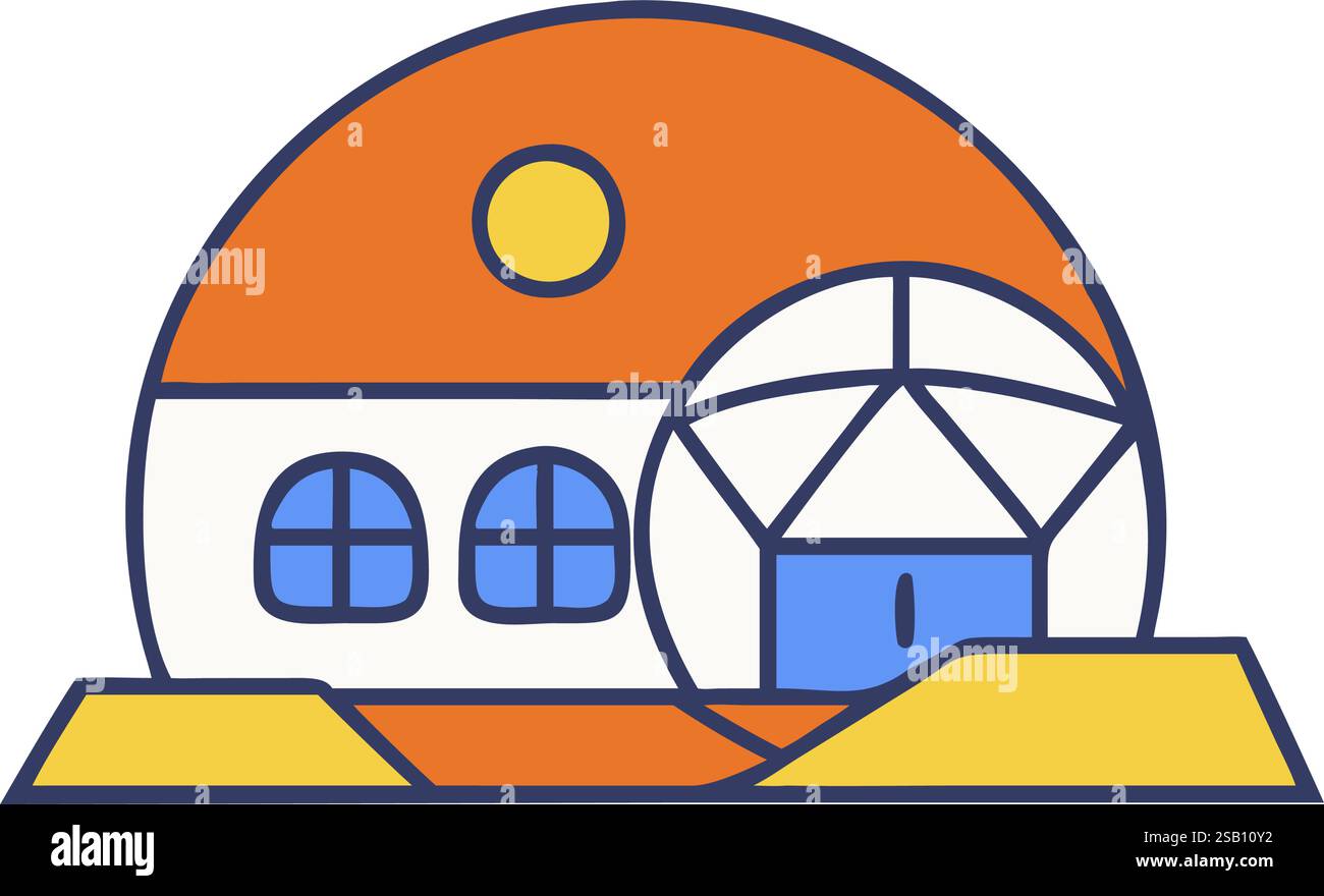 Advanced space research dome station illustration Stock Vector Image ...