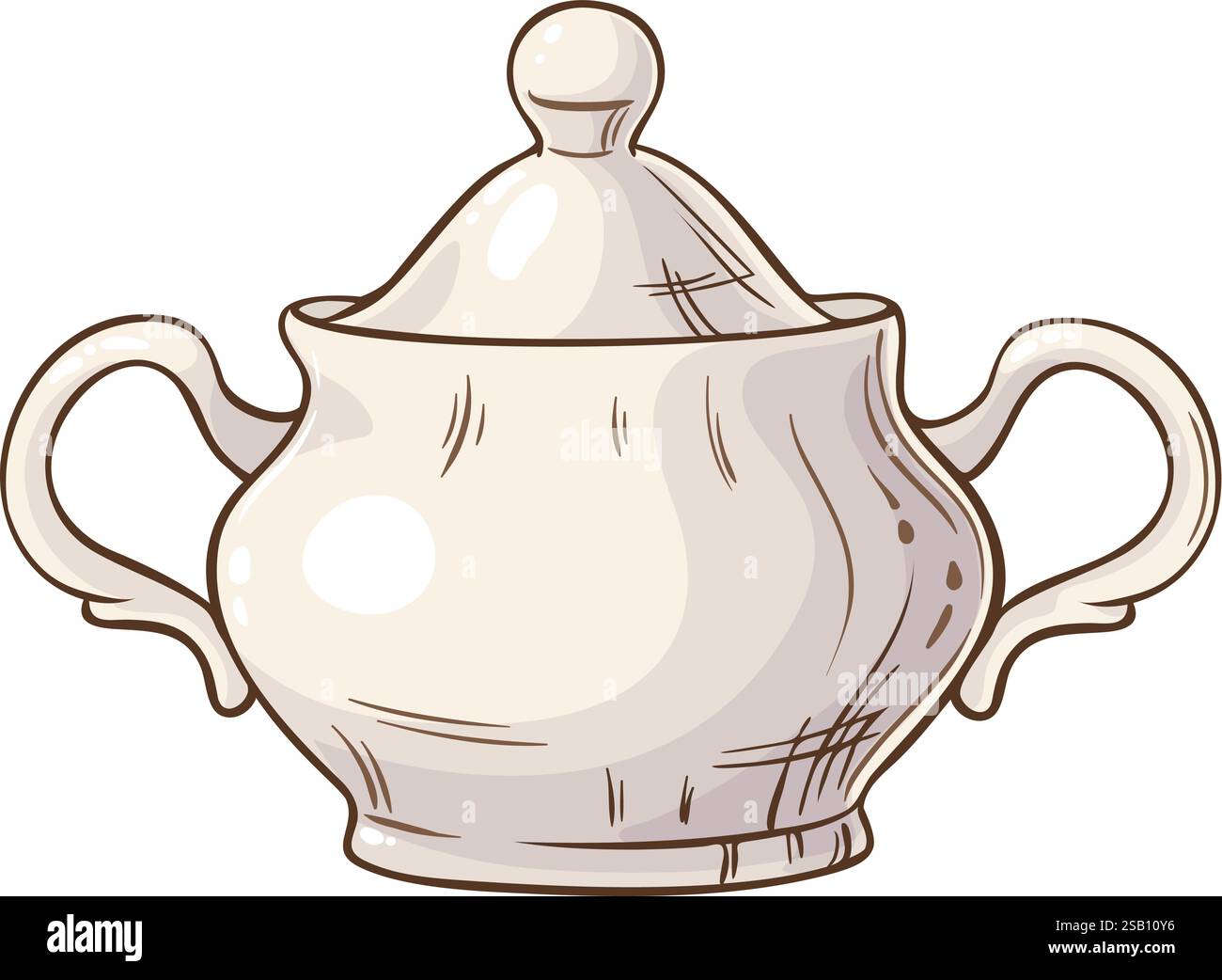 Sugar Bowl Vector Isolated Colored Detailed Illustration for Design and ...
