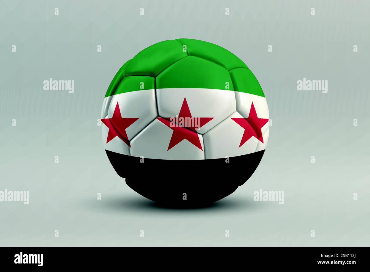 Syria soccer ball featuring the national flag design on a gray ...