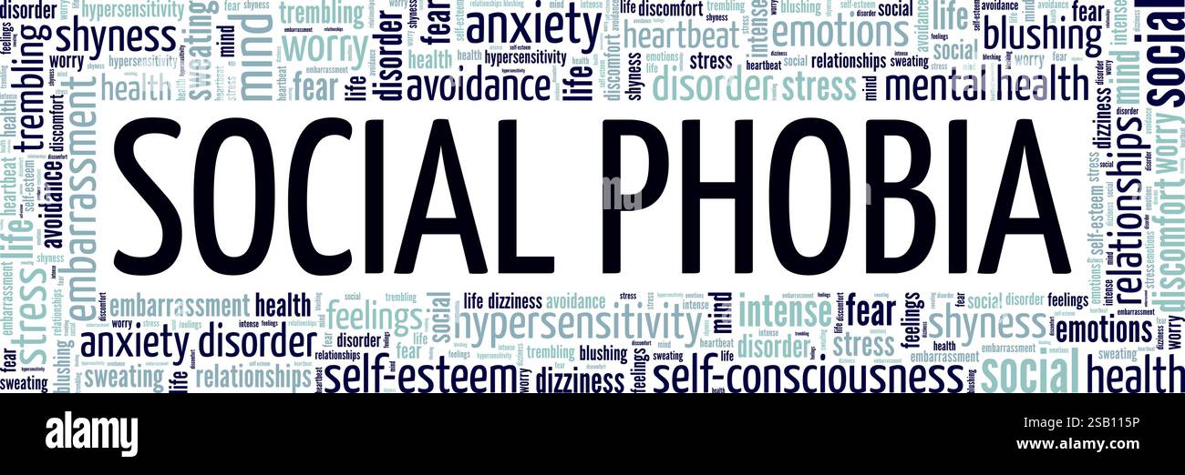 Social Phobia word cloud conceptual design isolated on white background Stock Vector Image & Art ...